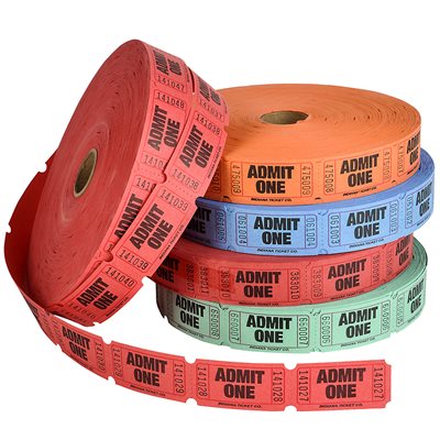 Admit One Raffle Ticket Roll | One Way Novelties (Canada) – One Way ...